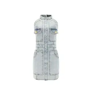 Balmain Denim Mini Dress - Blue