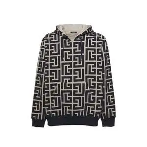 Balmain Monogrammed Hoodie - Cream