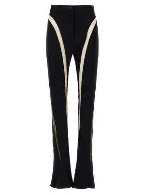 MUGLER Mesh Insert Leggings - Black