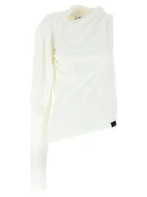 COURREGES Asymmetrical Cotton T-shirt - White