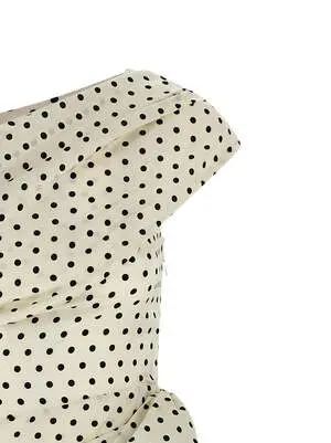 SELF-PORTRAIT Polka Dot Satin Tie Side Mini Dress - Multicolor