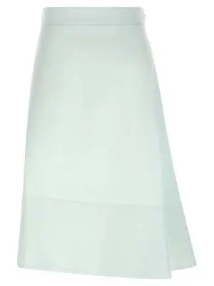 JIL SANDER Double Cotton Asymmetrical Midi Skirt