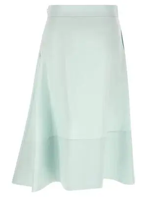 JIL SANDER Double Cotton Asymmetrical Midi Skirt