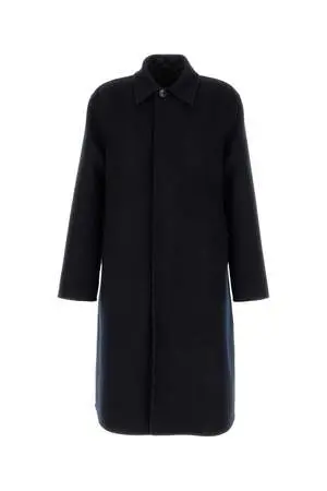 Gucci Navy Wool Blend Coat - Blue