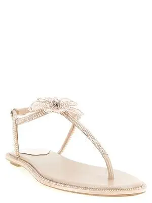Rene Caovilla Peach Flower Sandals - Pink
