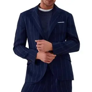 Brunello Cucinelli Wool Striped Jacket - Blue