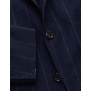 Brunello Cucinelli Wool Striped Jacket - Blue