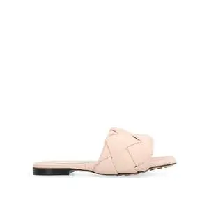 Bottega Veneta Lido Leather Flat Sandals - Pink