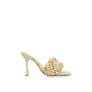 Bottega Veneta Lido Raffia Mules - Cream
