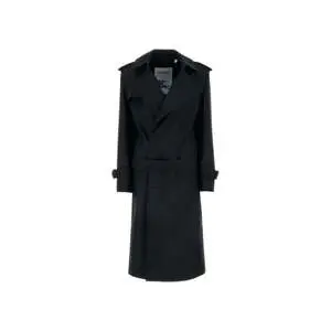 Burberry Silk Blend Trench Coat - Black