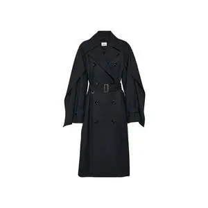 Burberry Blend Wool Trench Coat - Black