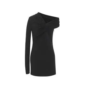 Saint Laurent One Sleeve Dress - Black