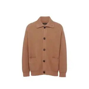 Prada Ribbed Knit Cashmere Cardigan - Brown