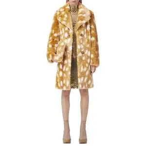 Burberry Faux Fur Coat - Cream