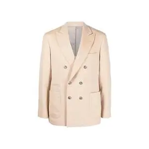 Brunello Cucinelli Wool Double-breasted Jacket - Cream