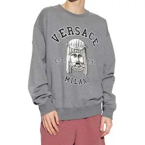 Versace Cotton Crewneck Sweatshirt - Gray