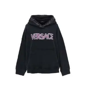 Versace Cotton Logo Sweatshirt - Black
