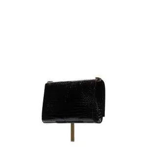 Saint Laurent Kate Medium Tassel Crocodile Embossed Leather Bag - Black