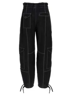 GANNI Light Slub Pocket Pants - Black