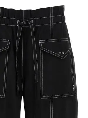 GANNI Light Slub Pocket Pants - Black