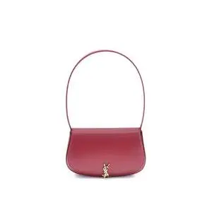 Saint Laurent Leather Mini Voltaire Shoulder Bag - Red