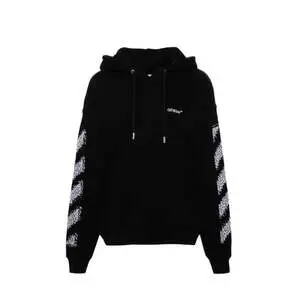 Off-White Pixel Diag Skate Hooded Sweatshirt - Black