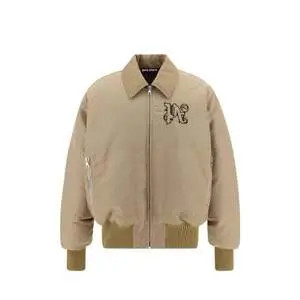 Palm Angels Padded Bomber Jacket - Cream