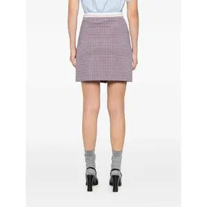 Marni Pleated Check Pattern Skirt - Pink