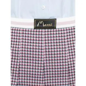 Marni Pleated Check Pattern Skirt - Pink