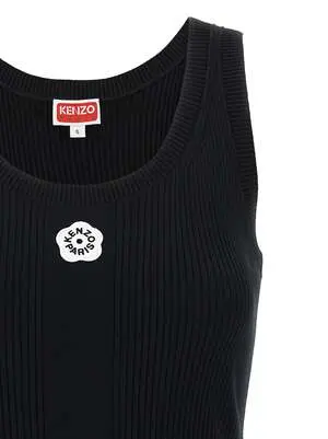 Kenzo Boke Flower 2.0 Ribbed Viscose Top - Black