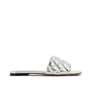 Bottega Veneta Padded Sandals - Silver