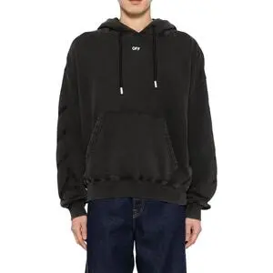 Off-White St. Matthew Over Cotton Hoodie Sweatshirt - Black