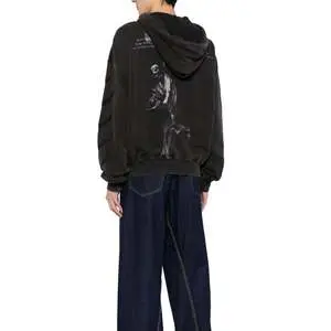 Off-White St. Matthew Over Cotton Hoodie Sweatshirt - Black
