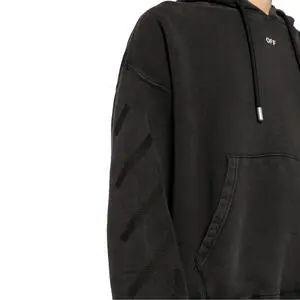 Off-White St. Matthew Over Cotton Hoodie Sweatshirt - Black