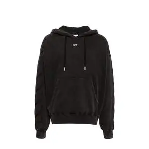 Off-White St. Matthew Over Cotton Hoodie Sweatshirt - Black