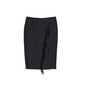 Brunello Cucinelli Wool Striped Skirt - Gray