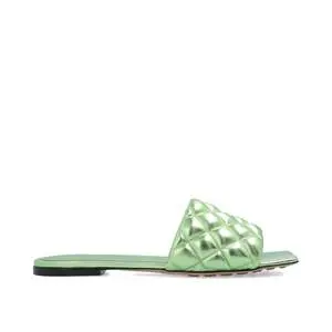 Bottega Veneta Calf Leather Padded Sandals - Green