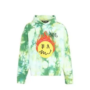 Palm Angels Hoodie Patch Sweatshirt - Green