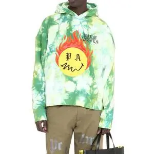 Palm Angels Hoodie Patch Sweatshirt - Green