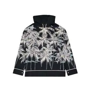 Palm Angels Hooded Printed Shirt - Black