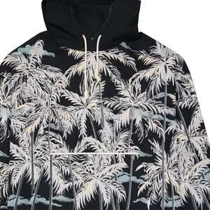 Palm Angels Hooded Printed Cotton Shirt