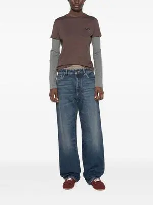 Miu Miu Layered Cotton T-shirt - Brown