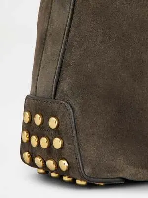 TOD'S Metal Dots Mini Bag In Suede - Gray