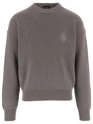Giorgio Armani Virgin Wool Crewneck Sweater - Gray