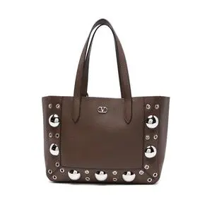 Valentino Garavani Calf Leather Tote - Brown