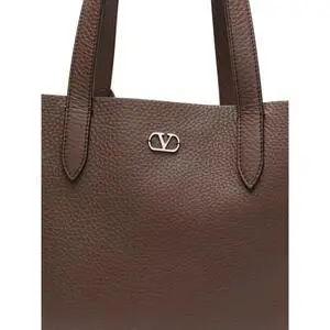 Valentino Garavani Calf Leather Tote - Brown