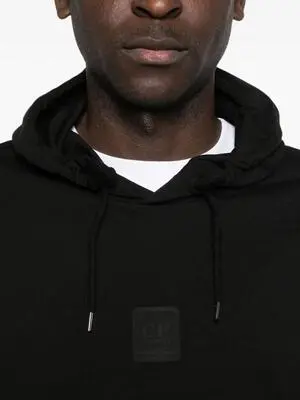 C.P. COMPANY Cotton Hooded Sweatshirt - Black