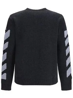 Off-White Diag Fuzzy Knit Crewneck - Gray