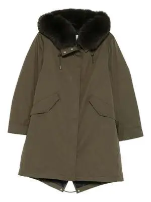 YVES SALOMON Fur Hooded Parka - Green