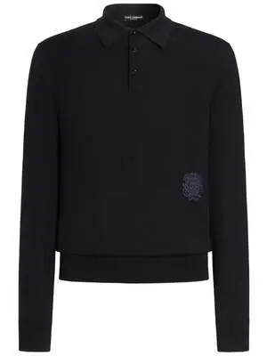 Dolce & Gabbana Polo In Lana Vergine - Blue